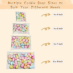 Cookie Bags for Gift Giving, Self Sealing Cellophane Bags 4x4 Inches, 100 PCS Clear Resealable Cellophane Bags Self Adhesive Individual Christmas Cookie Bags for Packaging Candy,Treat,Snacks and Favor