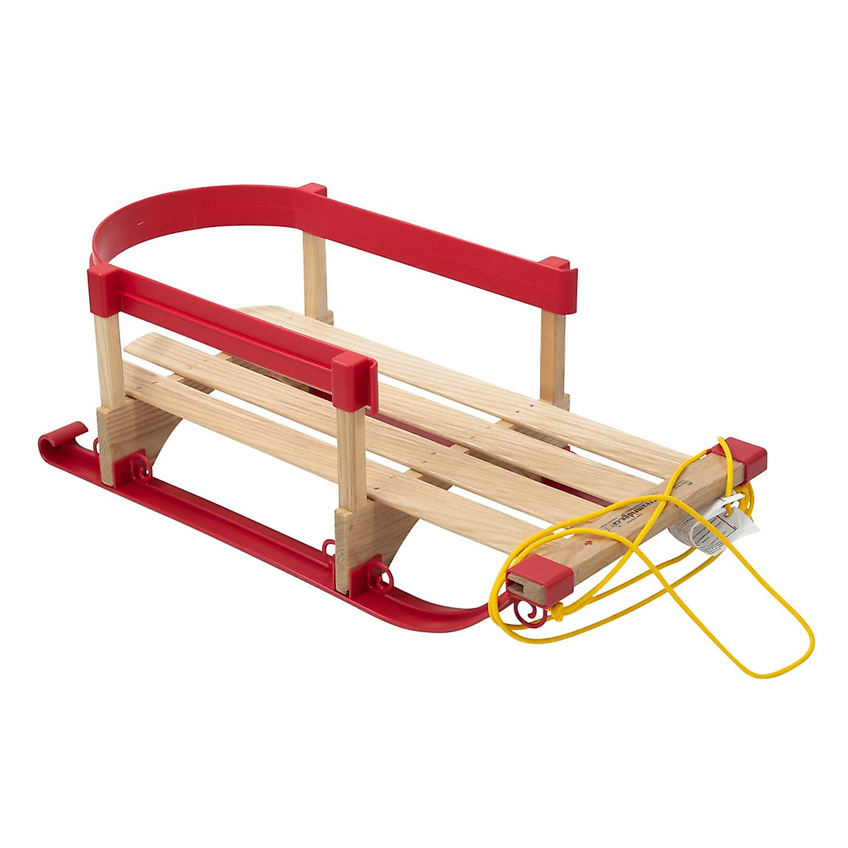 Superio Children Wooden Sled, Snow Sled for Toddlers, Kids Sleigh with Pull Ropes, Baby Sled, Red (Wooden Sled)