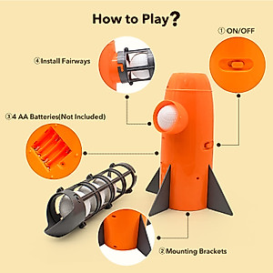 KUSARKO Kids Baseball Automatic Pitching Machine Toy Set with 5 Softball and Bat for Boys Girls Outdoor Sports, Birthday Gifts for Children Age 6 + Years Old