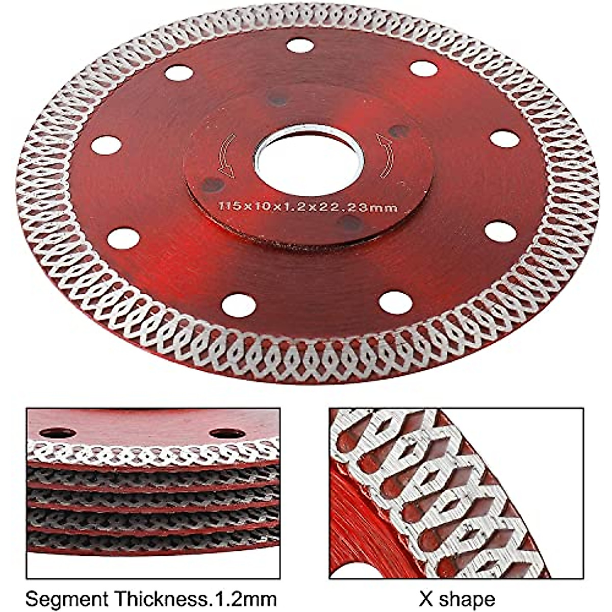 Tysun 5 Pcs 4.5 inch Diamond Saw Blade Tile Blades Cutting Disc Wheel for Cutting Porcelain Tiles Granite Marble Ceramics