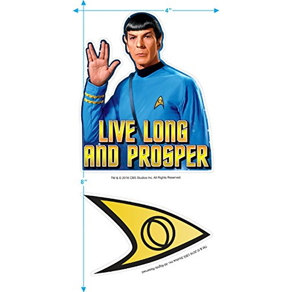 Star Trek Live Long & Prosper T Shirt & Stickers (XXXX-Large) Charcoal