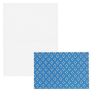 48 Pack Blue Stationery Notecards and Envelopes Set, 4x6-Inch All Occasion Thank You Notes for Birthdays, Business, 6 Floral Designs (Blank Inside)