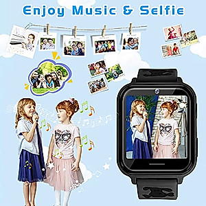 ele ELEOPTION Kids Smart Watch with HD Touch Screen Camera Video Recorder Games SOS Music (Build-in 1GB SD Card) for Boys Girls 3-14 Years,Cell Phone Watch Without GPS