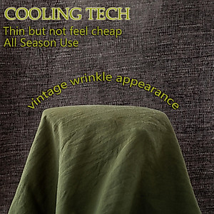 COTTEBED Super Soft Twin Bed Sheet Set - Vintage Washed PolyCotton Kids Bedding Set with Fitted Pillow Case 15inch Deep Pocket, Lightweight Cool Tech for All Seasons Use Boy Girl Teen,Dark Olive Green