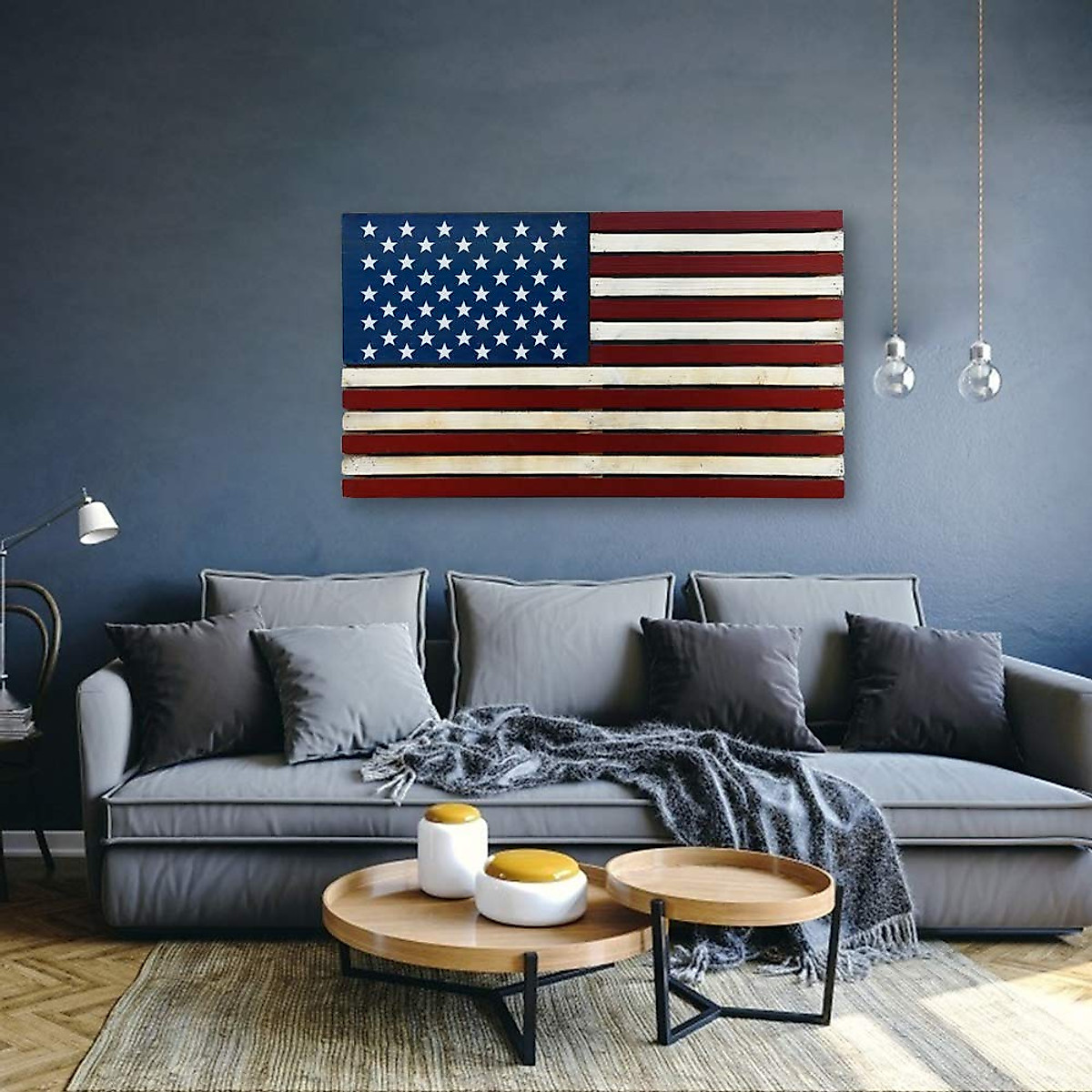 Koogel 7 PCS Plastic Stencil Template, 3 Sizes Star Stencil 50 Stars American Flag and 13 Stars 1776 Template for Independence Day, Painting on Wood Wall Craft Projects