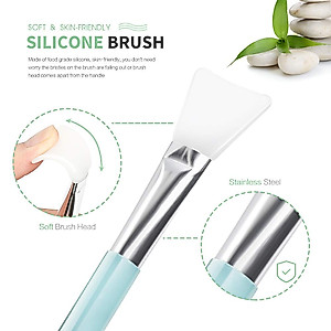 Teenitor Facial Mask Mixing Bowl Set, DIY Facemask Mixing Tool Kit with Silicon Face Mask Brush Facial Mask Bowl Stick Spatula Gauges Puff, Pack of 8, Green