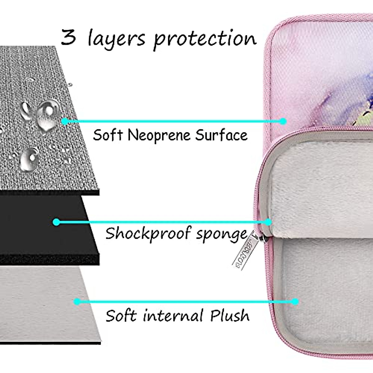 MOSISO Laptop Sleeve Compatible with MacBook Air/Pro, 13-13.3 inch Notebook, Compatible with MacBook Pro 14 inch 2023-2021 A2779 M2 A2442 M1, Neoprene Bag with Small Case Marble MO-MBH216