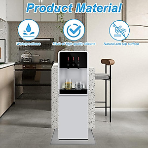 YEXEXINM Waterproof Water Cooler Dispenser Mat with Raised Edge for Foor Hardwood Floor and Countertop Protector, Non-Slip Water Dispenser Mat Heat Resistant, Easy to Clean, 24" x 16", Grey