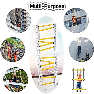 Ladder Safety Rope Escape Ladder with Lifesaving Rock Climbing Home Engineering Rescue Rope Ladder Emergency Fire,3m/9.8ft