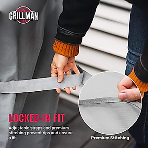 Grillman Top Heavy Duty Large Grill Cover, 58x24x48 inches, Tan (Outdoor-grill-covers, Weber Spirit, Genesis, Charbroil, etc.)