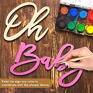 Oh Baby Wooden Sign for Backdrop, Unfinished Baby Shower Sign Banner for 1st Birthday Back Drop, Boy/Girl Gender Reveal, Baby Party Announcements Event Decor