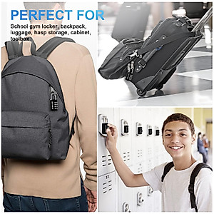 DELSWIN Small Combination Lock for Locker, 4-Digit Mini Combo Lock for Backpack and Luggage, Combination Padlock for School Gym Locker (Pack of 4)