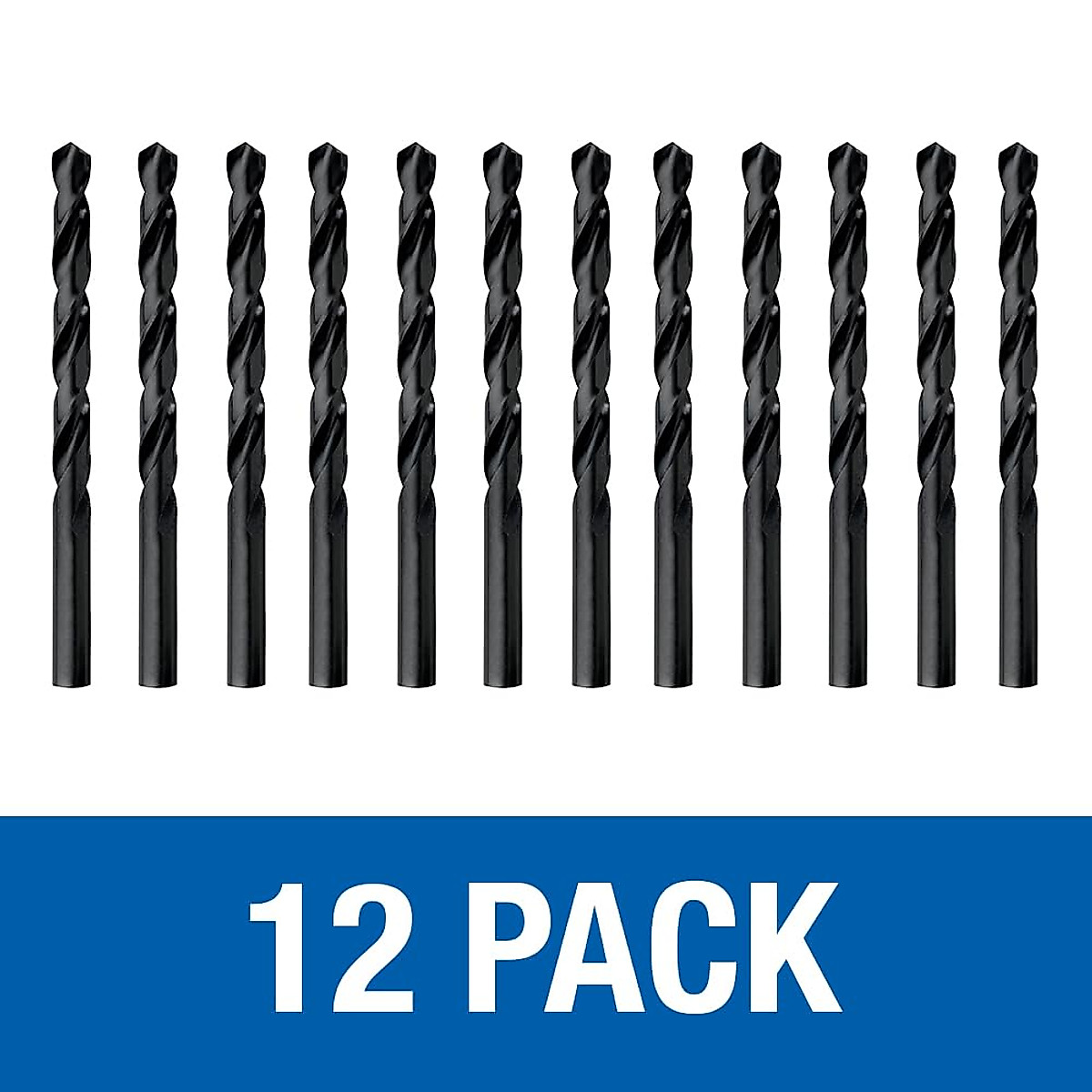 Champion Cutting Tool General Purpose Drill Bits for Metal and Wood (1/16 Inch) - 12 PCS - 118 Degree Point, High Speed Steel Straight Shank Drill Bits with Black Oxide Finish