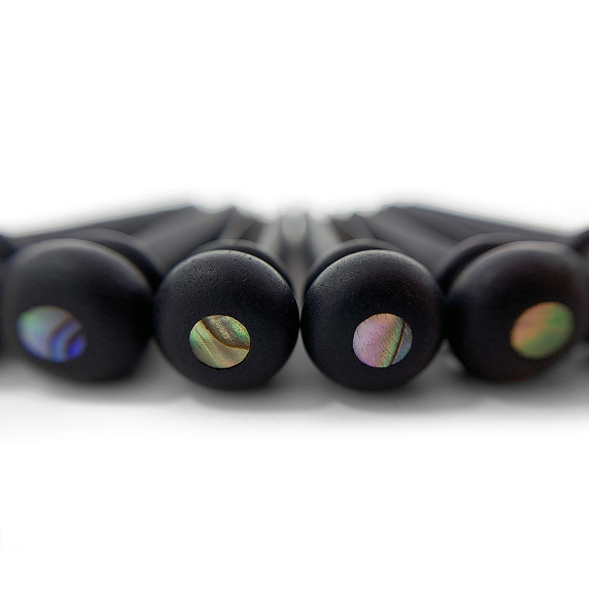 Crosby Slotted Pure Ebony Bridge Pins with Abalone Dot Inlay for 6 & 12 String Acoustic Guitar