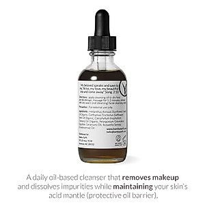 BambuEarth Gentle Oil Cleanser and Makeup Remover - Organic Ingredients & EWG Certified - Daily Face Cleanser for All Skin Types. Cleansing Oil for Removing Dirt - Vegan Skincare (1.8 oz)