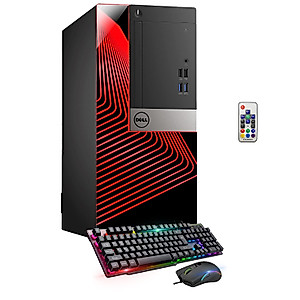 Dell OptiPlex Gaming Tower RGB Lights Computer Intel Core i5 8500 8th Gen Processor Up to 4.10GHz - Radeon RX 550 4GB - 16 GB RAM 512GB M.2 NVME - Windows 11 Pro - WiFi - Bluetooth (Renewed)