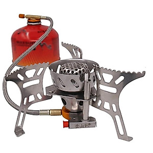 AIROKA 3900W Windproof Backpacking Stove Outdoor Camping Stove with Piezo Ignition Mini Size Stainless Steel Camp Stove for Outdoor Camping Hiking and Picnic