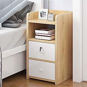 HIGOH Bedside Table Creative Modern Wooden Coffee Table Bedside Table Bedside Table Home Coffee Table Bedside Table Bedroom Storage Furniture