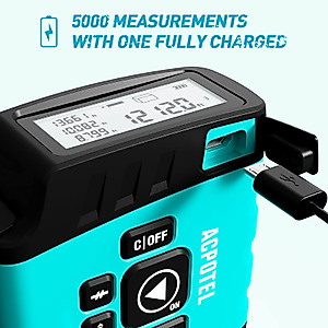 2-in-1 Digital Tape Measure - Ft/Ft+in/in/M 16Ft Tape Measure, Backlit Display USB Rechargeable Tape Measure with Display, 20 Groups Historical Memory ACPOTEL (Blue)