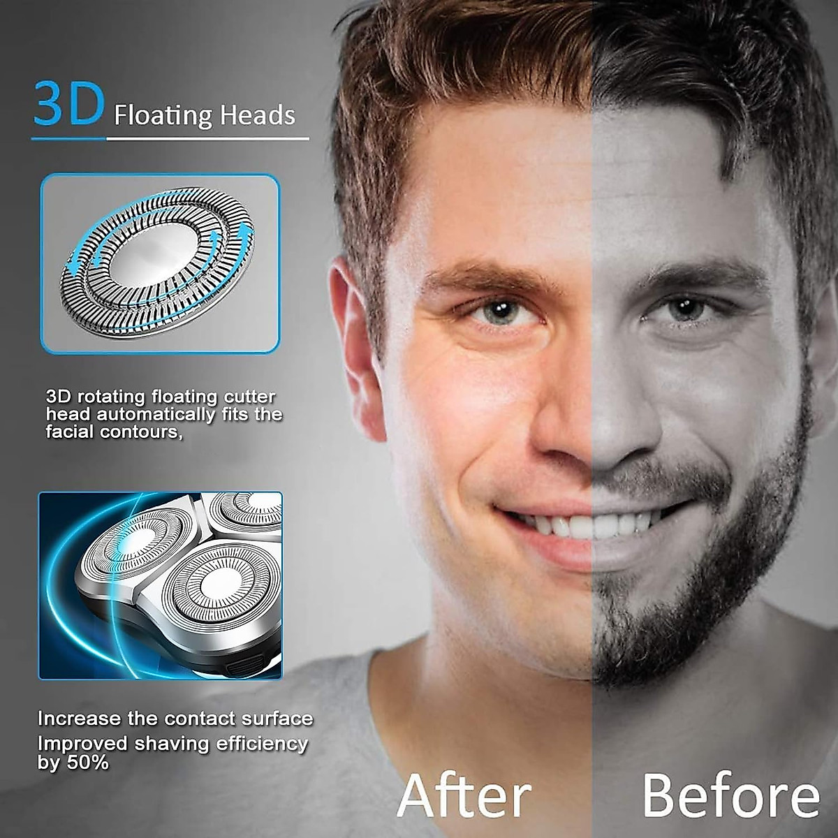 Moptrek Men,Electric Shavers for Men IPX7 Waterproof Mens Shaver Recha Garden Sculpture Outdoor Decoration