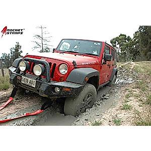 Rocket Straps Tow Strap - Premium Heavy Duty 3" x 30' Recovery Tow Strap | 30,000 LBS Capacity Recovery Strap | Vehicle Tow Straps with Protected Loop Ends | Emergency Off Road Towing Rope