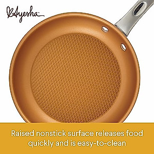 Ayesha Curry Home Collection Nonstick Cookware Pots and Pans Set, 9 Piece, Brown Sugar