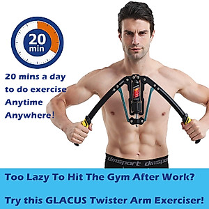 GLACUS Twister Arm Exerciser, Adjustable 22-440lbs Hydraulic Power, Home Chest Expander, Shoulder Muscle Training Fitness Equipment, Arm Enhanced Exercise Strengthener. Red
