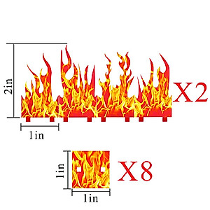 Wall of Fire Miniature (Set of 8) Spell Effects Flame Terrain for D&D, Dungeons and Dragons, Pathfinder and Other Tabletop RPG