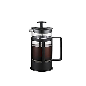 MinLia 350ml 600ml 800ml Rust-Free Borosilicate Glass Stainless Steel Press Glass Thermos for Coffee Drinkwares(350ml)