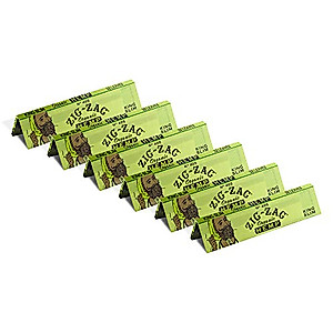 ZIG-ZAG Rolling Papers - Organic Vegan Hemp Rolling Papers - King Size Slim 110mm - Slow and Even Burn - Choose Your Size: 6 or 24 Packs - Unbleached, Additive-Free Papers (6 Packs)