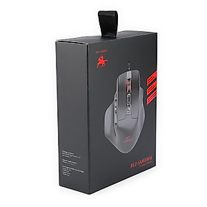 HKW Gaming Mouse, Wired Gaming Mouse, 6200 DPI Optical Sensor Chroma RGB Lighting 7 Programmable Buttons Gamers Pro Multi-Button Customization Ergonomics Classic Black