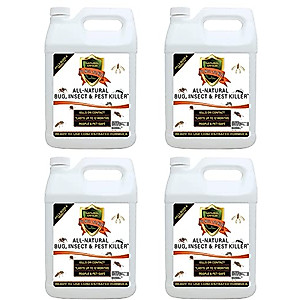 Natural Armor Natural Bug, Insect & Pest Killer & Control Including Fleas, Ticks, Ants, Spiders, Bed Bugs, Dust Mites, Roaches and More for Indoor and Outdoor Use, 128 oz Gallon Refill Case of 4