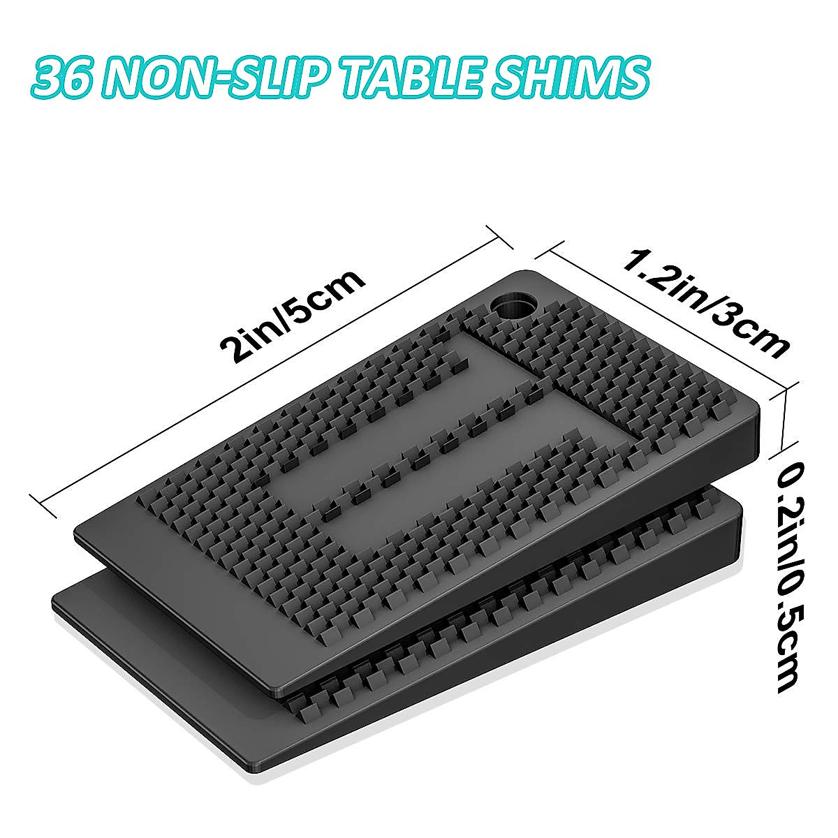 Plastic Shims for Leveling - 36 Piece Jar, Strong and Durable Table Wedges, DIY Levelers for Furniture, Table, Chair, Cabinet, Table Leg, Restaurant - Adjustable Multipurpose Furniture Levelers