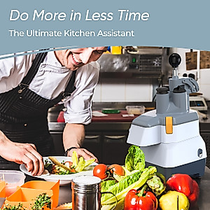 Commercial Small Food Processor - Compact Food Processor with Continuous Feed, 4 Stainless Steel Discs, 1 HP Motor - Vegetable Cutter Electric, Shredder Food, and Small Food Processors