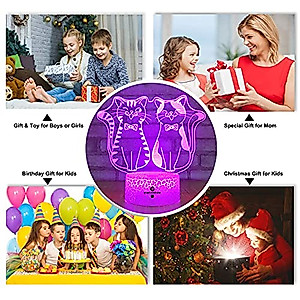 easuntec Cat Gifts for Cat Lovers Cat Lamp with Remote & Smart Touch 7 Colors + 16 Colors Changing Dimmable Cat Gifts 4 5 6 7 8 Year Old Girl Gifts (2Cat 16WT)
