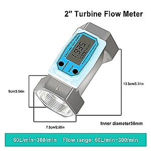 Flow Control Meter 1 Inch Flow Meters Flowmeter, Gauge PCB Electronic Flow Indicator Sensor for Gasoline Methanol Kerosene Water Used in Petroleum,Food, Etc.