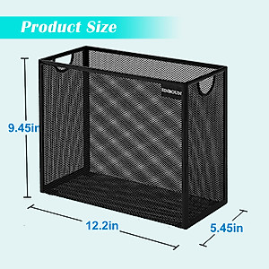 Sinboun Hanging File Organizer Letter-Size File Holder Filing Storage Box - Metal Mesh Magazine Book Letter Storage Cabinets File Cart for Office Home School, Easy Installation