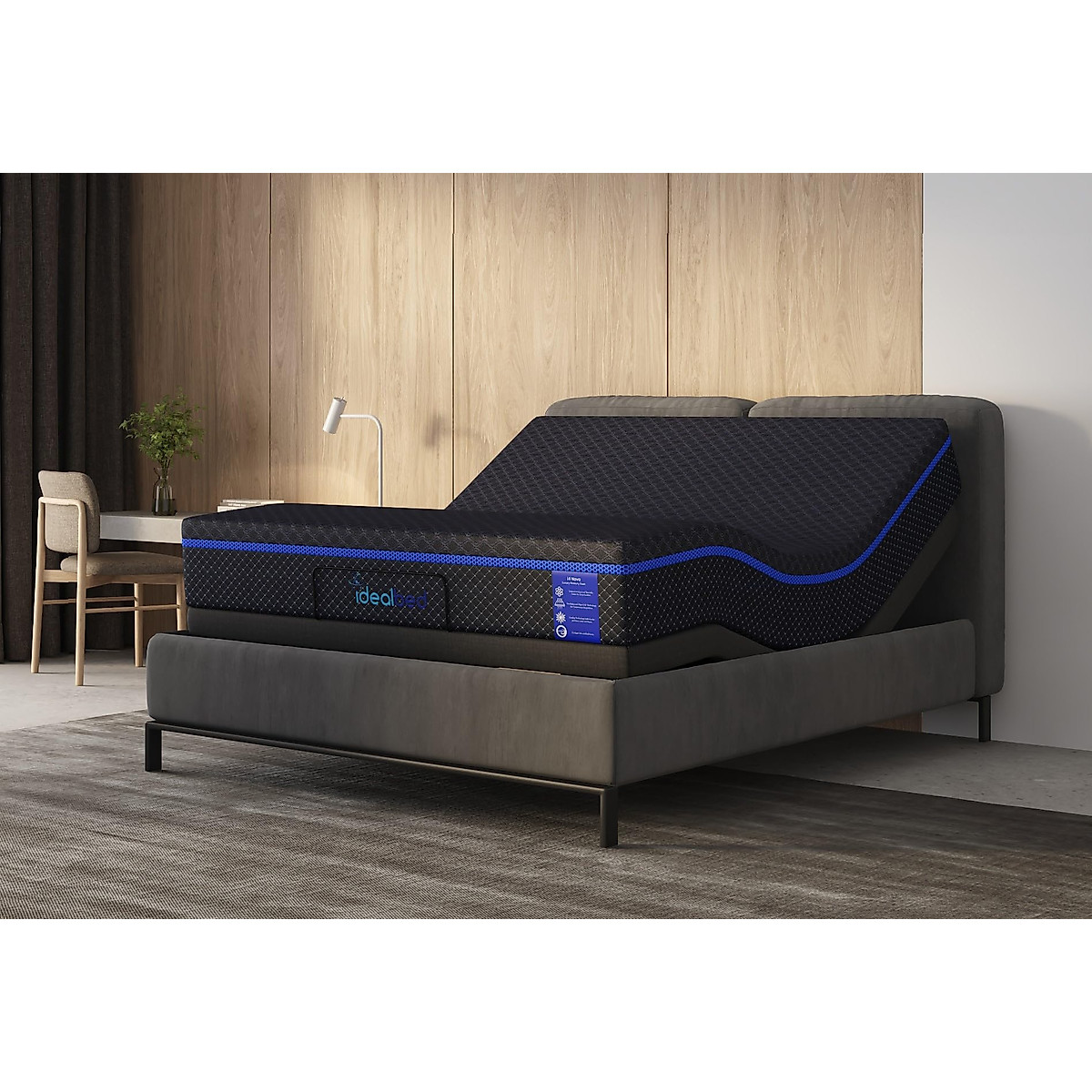 iDealBed G4 Nova Luxury Memory Foam Mattress + 4i Custom Adjustable Bed, Pressure Relief Support, Cooling Temp Regulation, Advanced Silent Operation, Massage (Nova Firm, Split Queen)
