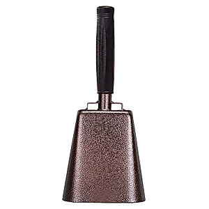 7 in. steel cowbell/Noise makers with handles. Cheering Bell for sporting, football games, events. Large solid school hand bells. Cowbells. Percussion Musical Instrument. Cow Bell Alarm (Copper)