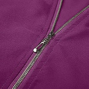 Crop Workout Tops for Women Summer Business Casual Tops Half Sleeve Zipper v Neck Tunic Shirts Solid Work Office t-Shirt Blouse