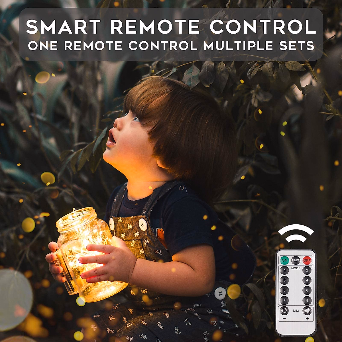 SUDDUS 33ft 100 LED Outdoor String Lights, Warm White Fairy Lights Battery Operated with Remote, Led Twinkle Lights for Bedroom, Dorm, Backyard, Wedding, Tree, Mason Jar, Wall, Christmas