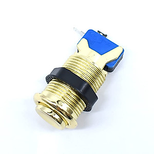 Arcity 6 Pcs Arcade Push Buttons Chrome Plating American Type Standard Golden with Microswitch Jamma MAME DIY Game Machine Console Cabinet Parts New