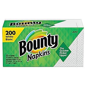 Bounty Paper Napkins, White, 200 Count (Packaging May Vary)