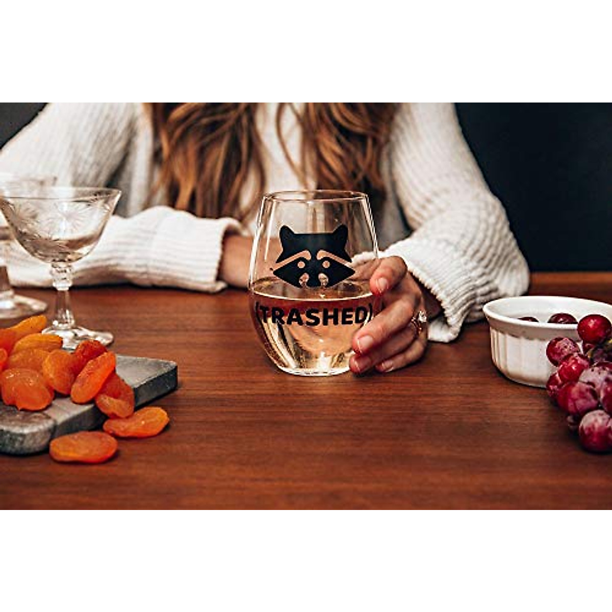 Raccoon "Trashed" Stemless Wine Glass | Holds 20 Ounces
