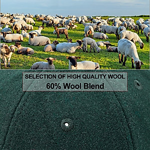 GADIEMKENSD Winter Baseball Caps Unstructured Wool Dad Hat Warm Trucker Hats Work Cap Workout Thick for Mens Womens 7 1/8-7 1/2 Blackish Green