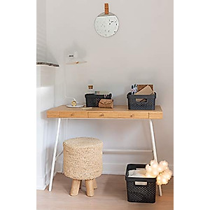 Curver Infinity Set of 4 Baskets with Recycled Lid (2 Units Size M 11L and 2 Units Size L 17L), Grey