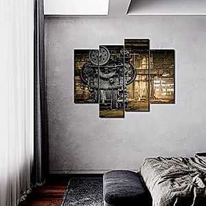 Steampunk Wall Art Machine Old Factory Painting Pictures Print On Canvas Architecture The Picture for Home Modern Decoration Piece