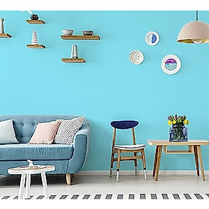 Micpolo 15.7”×118” Blue Wallpaper Peel and Stick Wallpaper for Bedroom Light Blue Contact Paper Easy Peel Off Wallpaper Blue for Bathroom Removable Wallpaper Vinyl Self Adhesive Matte