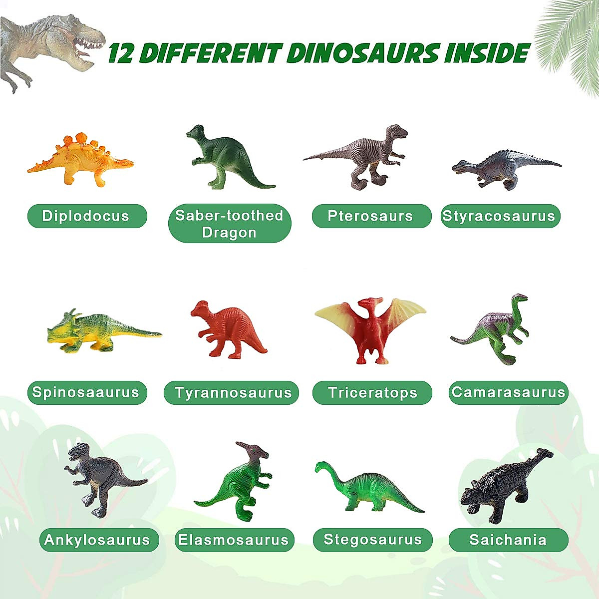 Bigear Dinosaur Eggs Excavation Dig Kit - Dinosaur Toys for Kids - Break Open 12 Dinosaur Eggs and Discover 12 Cute Dinosaurs - Archaeology Preschool Science STEM Crafts Birthday Gifts for Boys Girls