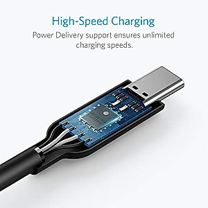 Anker Powerline II USB-C to USB-C 3.1 Gen 2 Cable (3ft) with Power Delivery, for Apple MacBook, Huawei Matebook, iPad Pro 2020, Chromebook, Pixel, Switch, and More Type-C Devices/Laptops